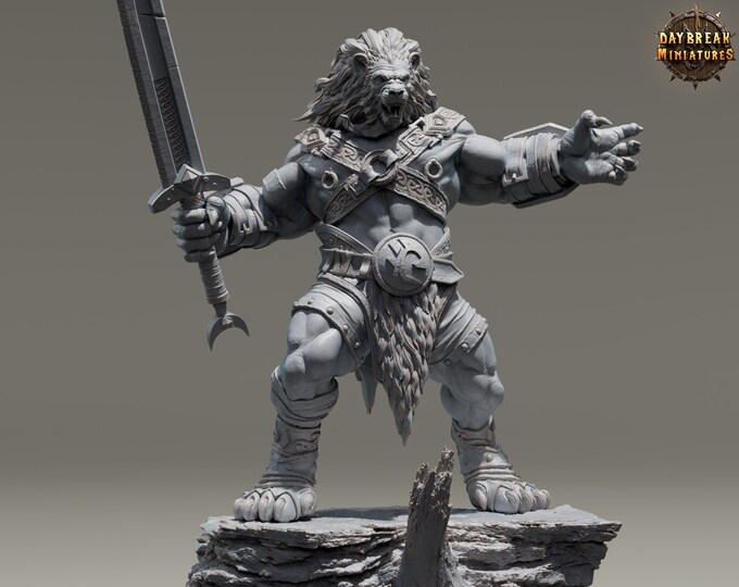 Leonin Female Barbarian Spear and Shield - Etsy