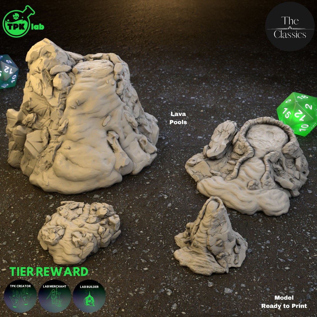 D&D Lava Pools RPG Model Lava Pools Scenery by TPK LAB - Etsy
