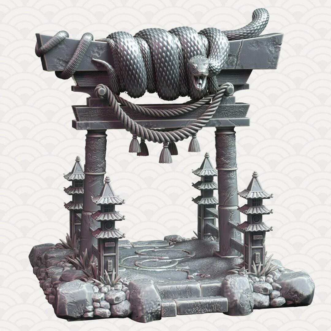 D&D Torii Gate With Massive Serpent Guardian | RPG Model | Yomikage No ...