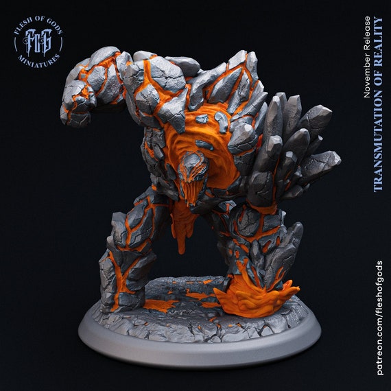 D&D Lava Golem / Monster / Boss Miniature RPG Model Lava | Etsy