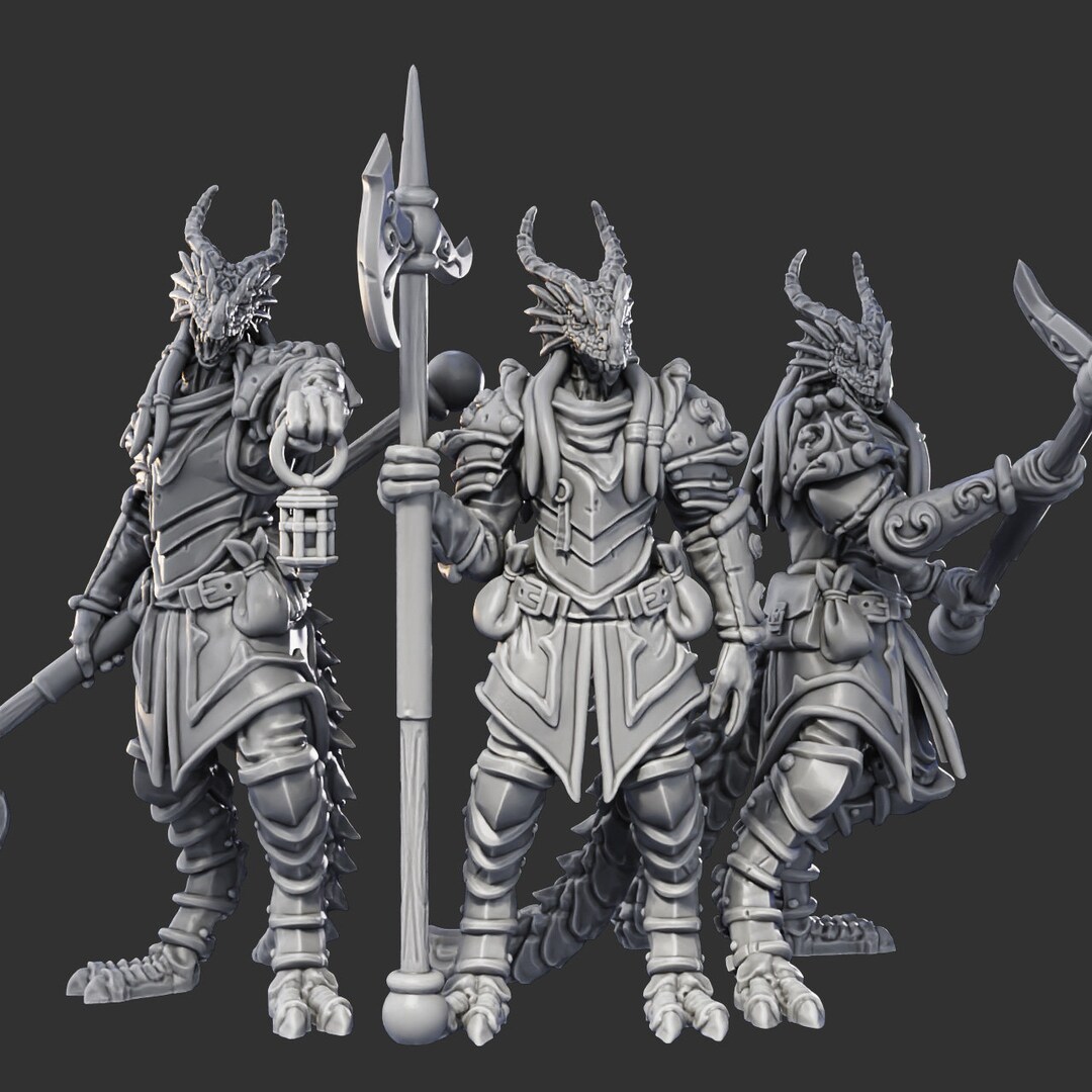 D&D Dragonborn Guards | RPG Model | the Silvered Guard - Dragonborn ...