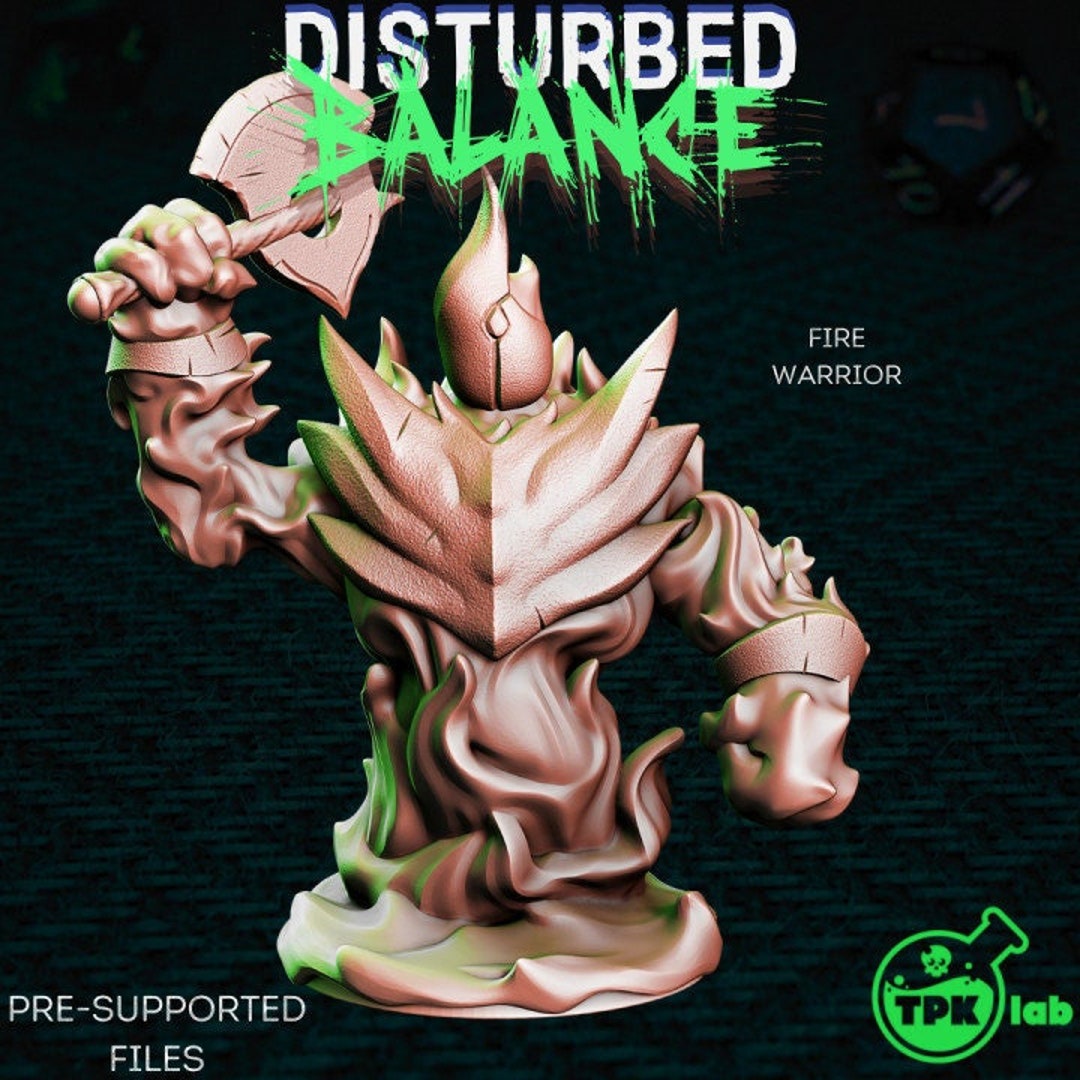 D&D Fire Elemental Warrior RPG Model by TPK LAB - Etsy