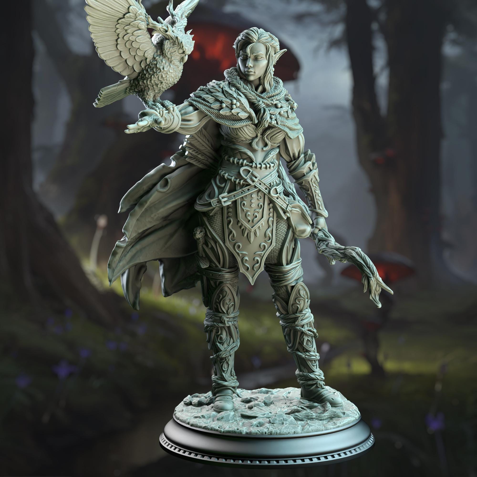 D&D Female Elf Druid With Owl Familiar | RPG Model | Jesmira the Jaded ...