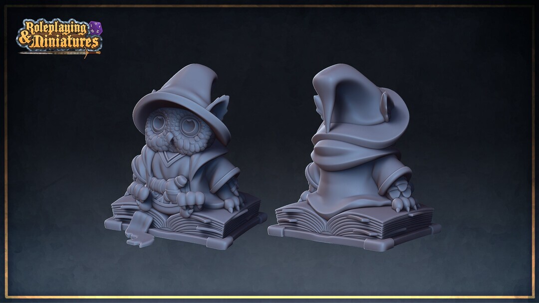 D&D Cute Wizard Owl Familiar RPG Model Owl Familiar - Etsy