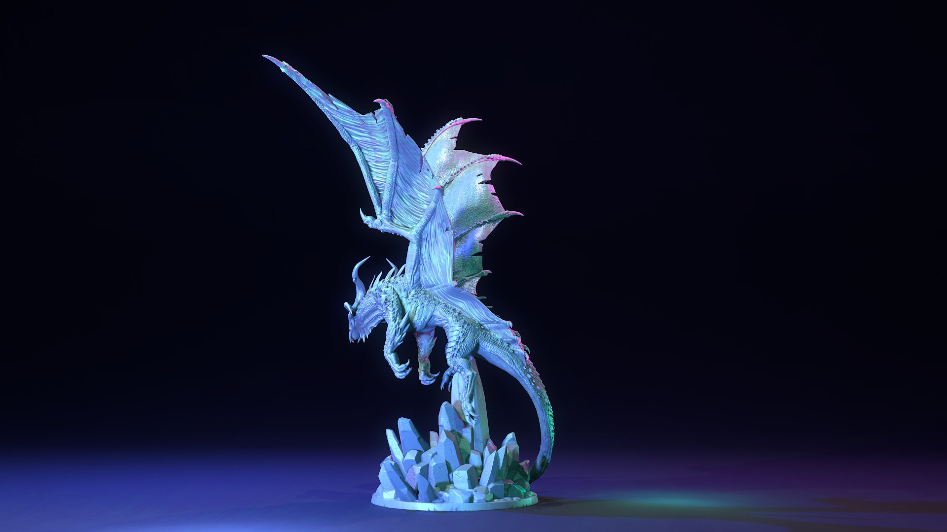 D&D Huge White Dragon RPG Model Ice Dragon by Dragon | Etsy