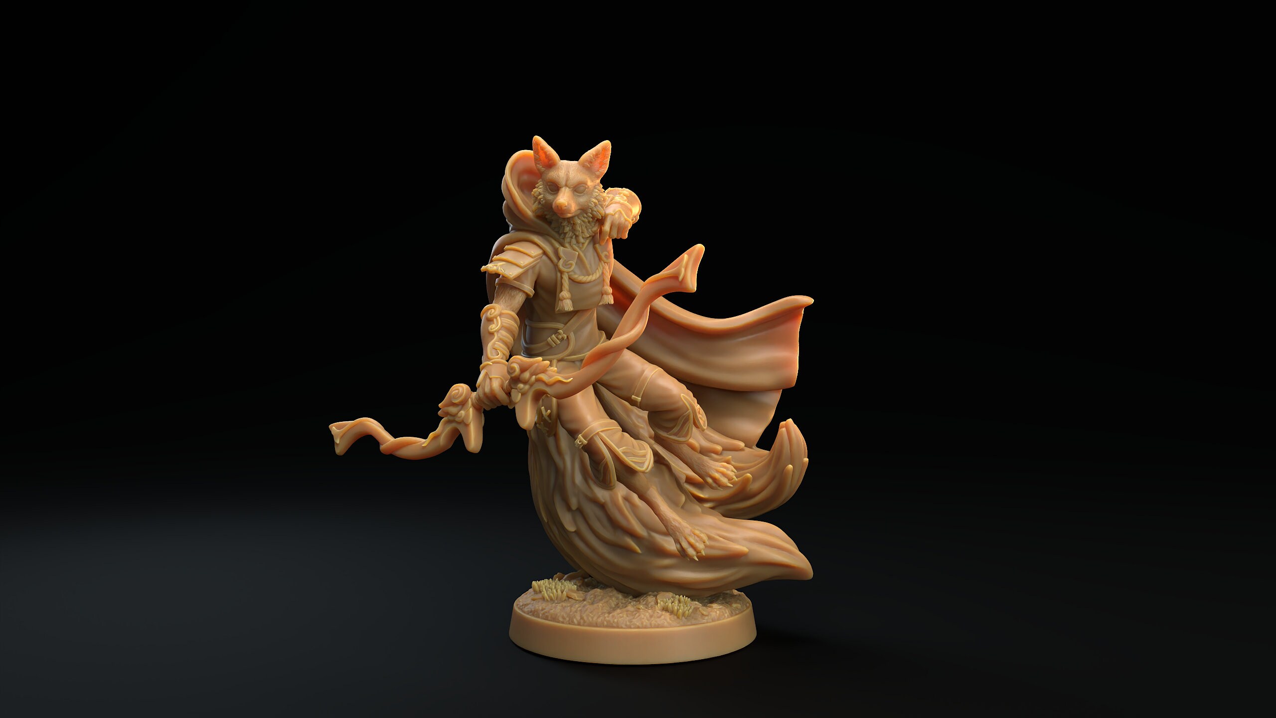 D&D Kitsune Fox Monk Ranger Wizard RPG Model by Dragon - Etsy Australia