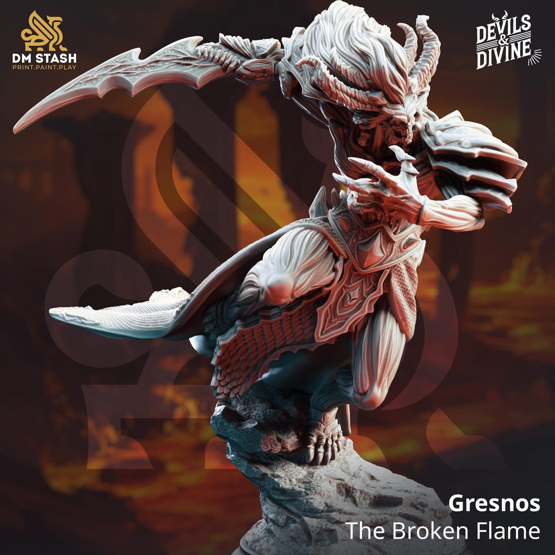 D&D Flame Genasi Warrior | RPG Model | Gresnos - the Broken Flame | by ...