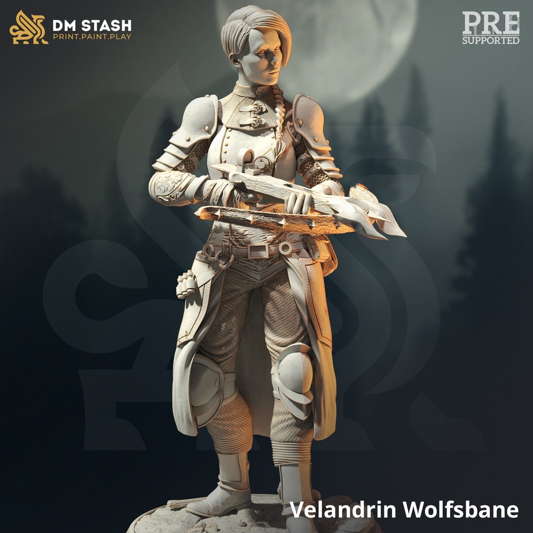 D&D Female Monster Hunter / Ranger RPG Model Velandrin Wolfsbane ...
