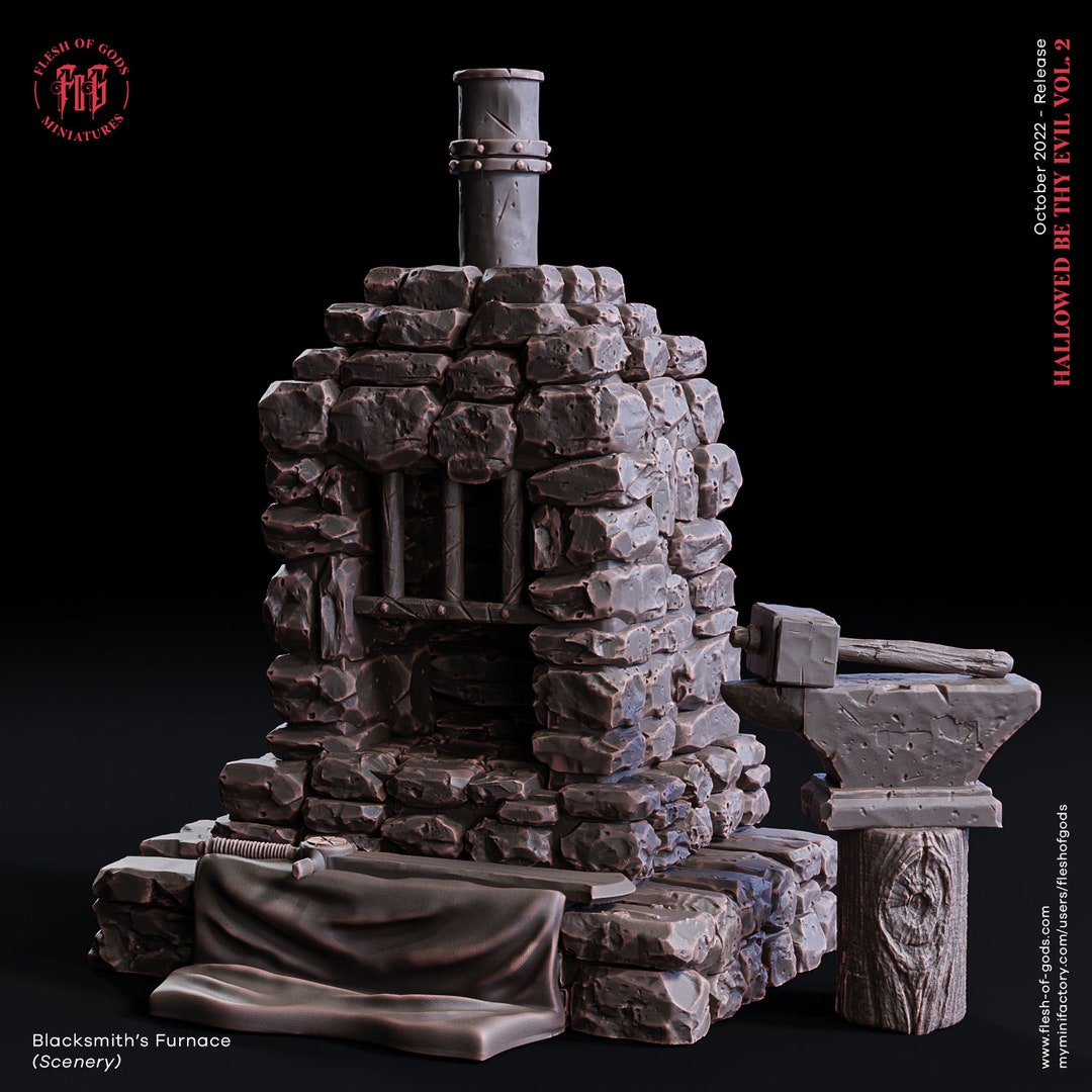 D&D Blacksmith Furnace Scenery RPG Model Blacksmith's Furnace Flesh of ...