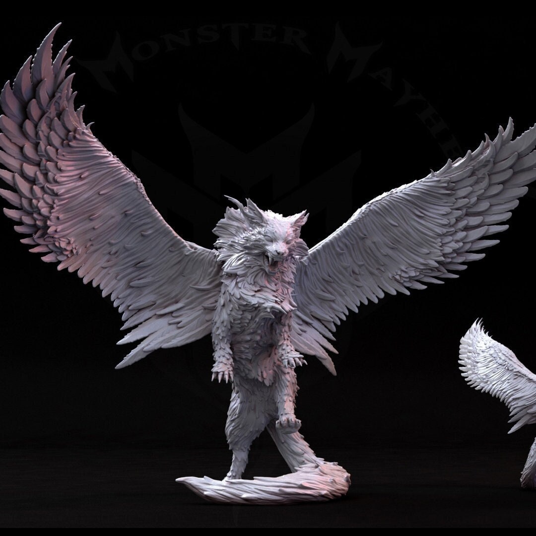 D&D Winged Cat Familiar / Tressym Companion RPG Model by Mini Monster ...