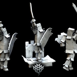 D&D Cardboard Knight RPG Model Cardboard Chevalier by Mini Monster ...