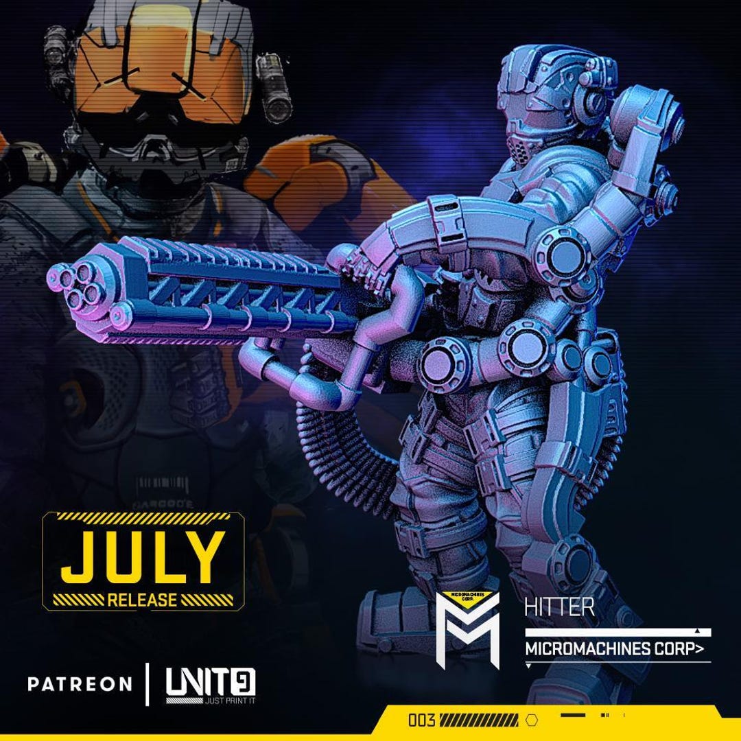 Cyberpunk Solo With Linear Frame / Minigun | RPG Model | HITTER by ...