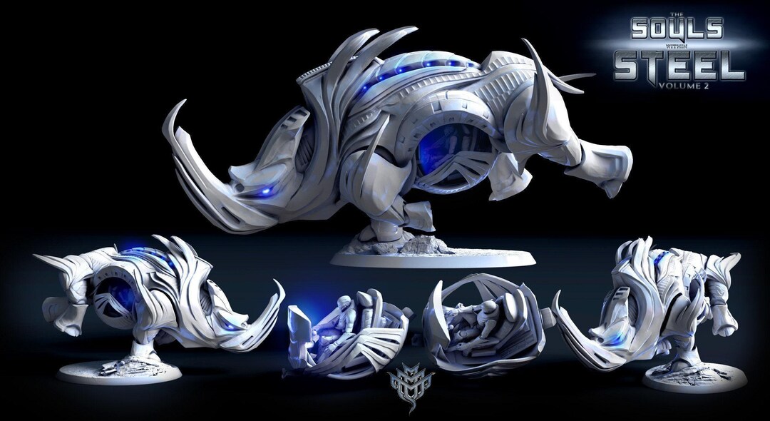 D&D / Shadowrun Cyborg Rhino | RPG Model | Rhino Control by Mini ...