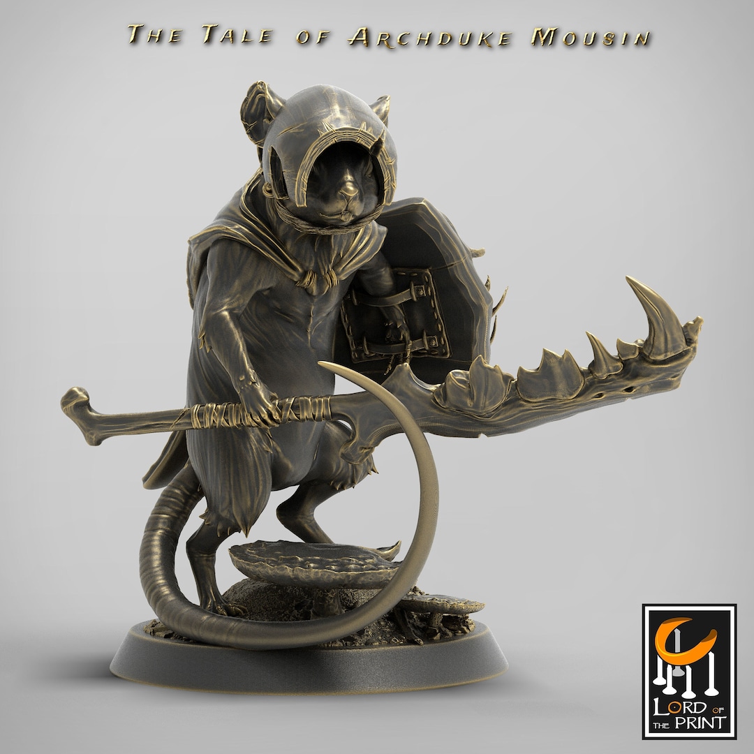 D&D Ratfolk Fighter / Barbarian RPG Model Mouse Soldier by Rescale ...