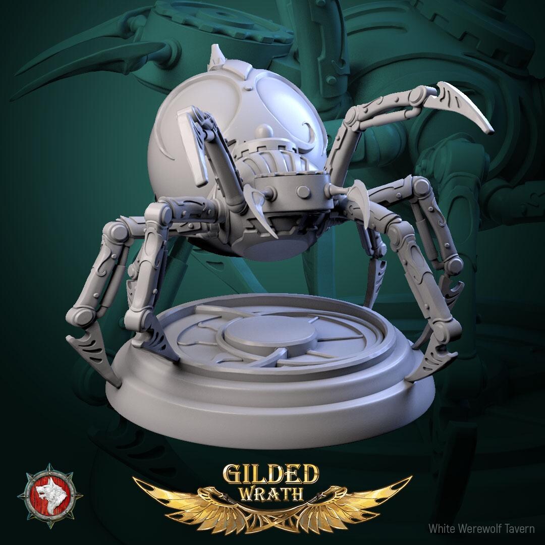 D&D Clockwork Spider | RPG Model | Golden Loom Crawlers V3 by White ...