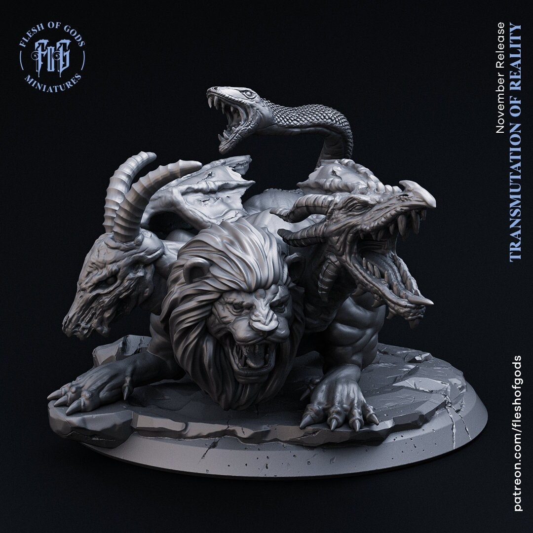 D&D Chimera / Monster / Boss Miniature RPG Model Chimera From the ...