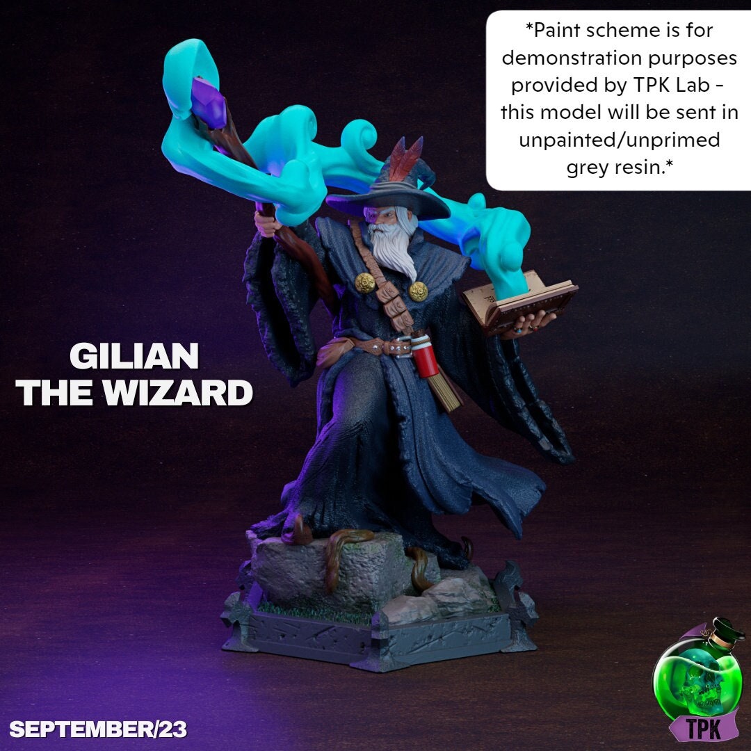 D&D Old Bearded Wizard RPG Model Gilian the Wizard by TPK LAB - Etsy