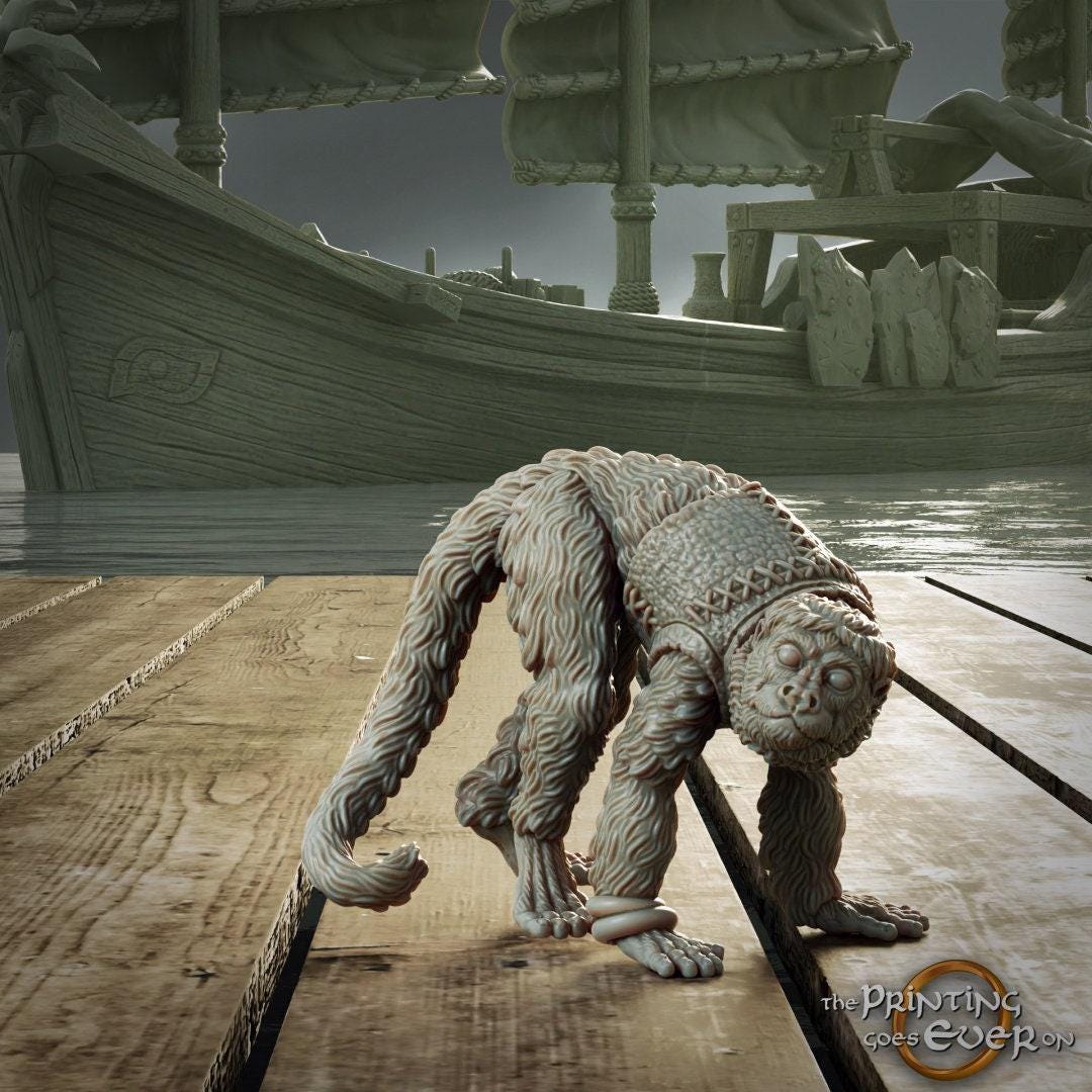 D&D Cute Monkey Familiar | RPG Model | Pirate Monkey | by the Printing ...