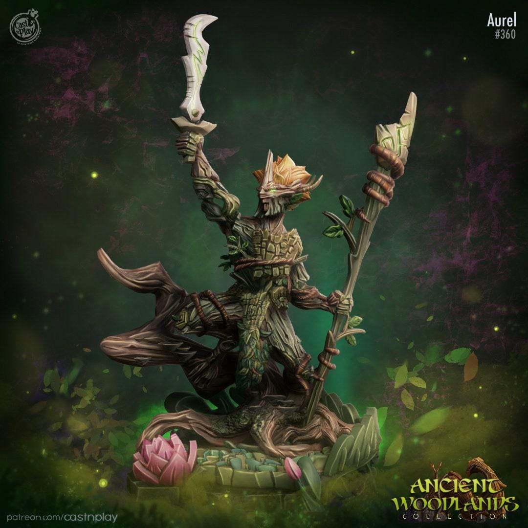 D&D Tree Person Warrior | RPG Model | Aurel | by Cast N Play - Etsy