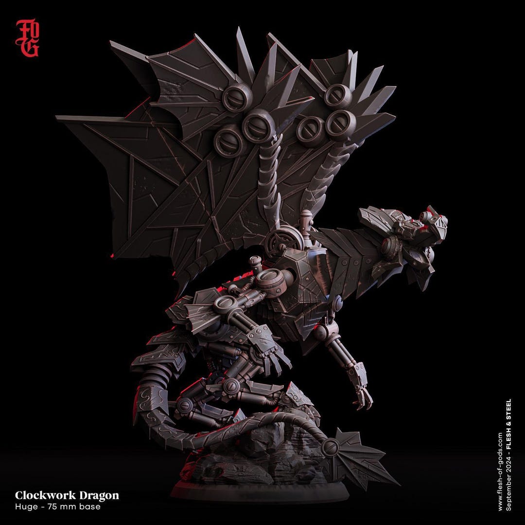 D&D Warforged Clockwork Dragon | RPG Model | Clockwork Dragon by Flesh ...