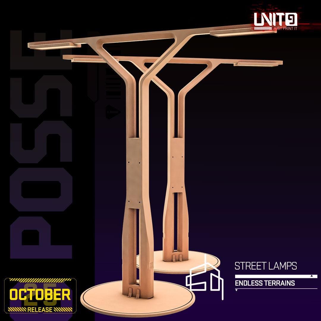 Cyberpunk Street Lamps X2 | RPG Model | Street Lamps by Unit9 - Etsy UK