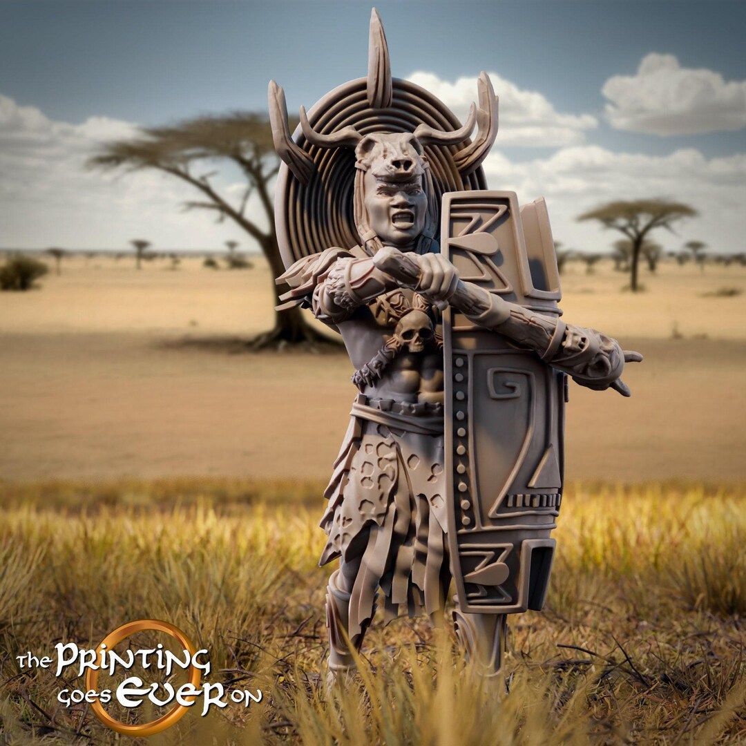 D&D Savannah Tribe Commander | RPG Model | Tribal Warleader | by the ...