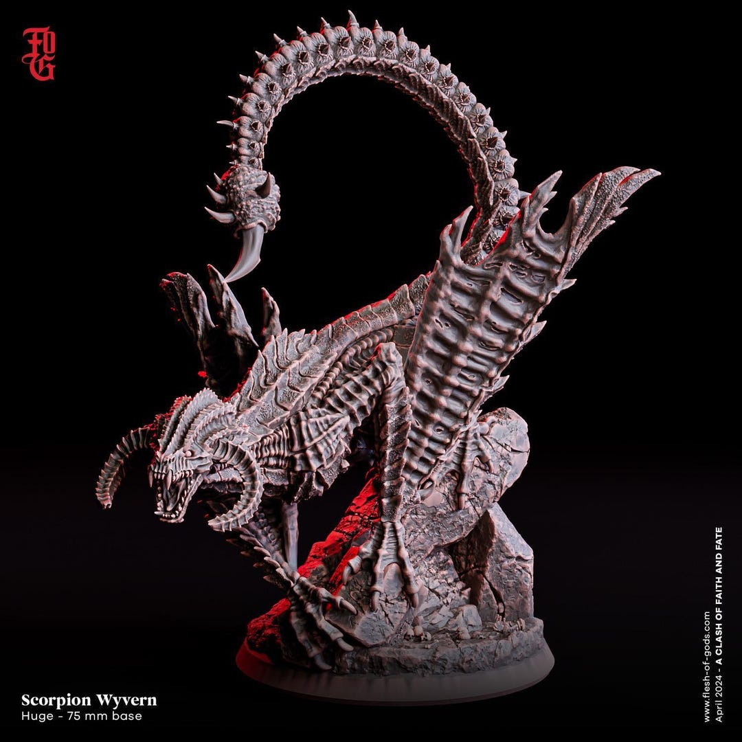 D&D Scorpion Wyvern | RPG Model | Scorpion Wyvern by Flesh of Gods - Etsy