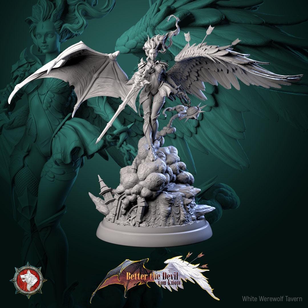 D&D Female Aasimar Sun Cleric | RPG Model | Lysandra, the Bifurcated ...