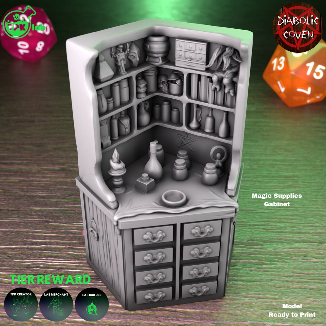 D&D Magic Supplies Cabinet RPG Model Magic Supplies Cabinet by TPK LAB ...