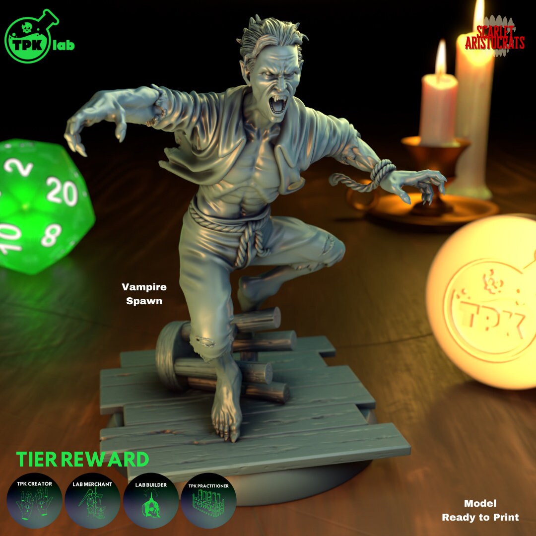 D&D Male Vampire Spawn RPG Model Male Vampire Spawn by TPK - Etsy