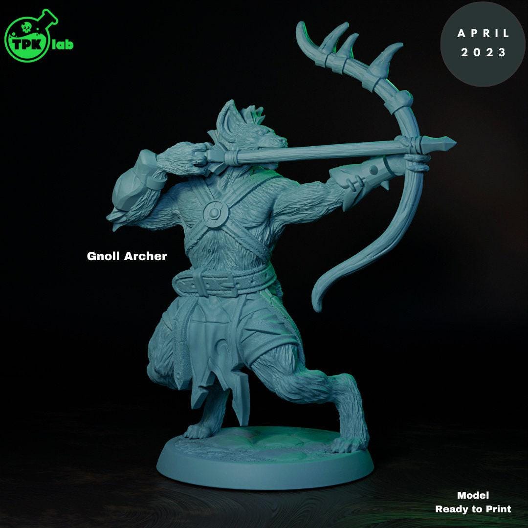 D&D Gnoll Ranger | RPG Model | Gnoll Archer | by TPK LAB - Etsy