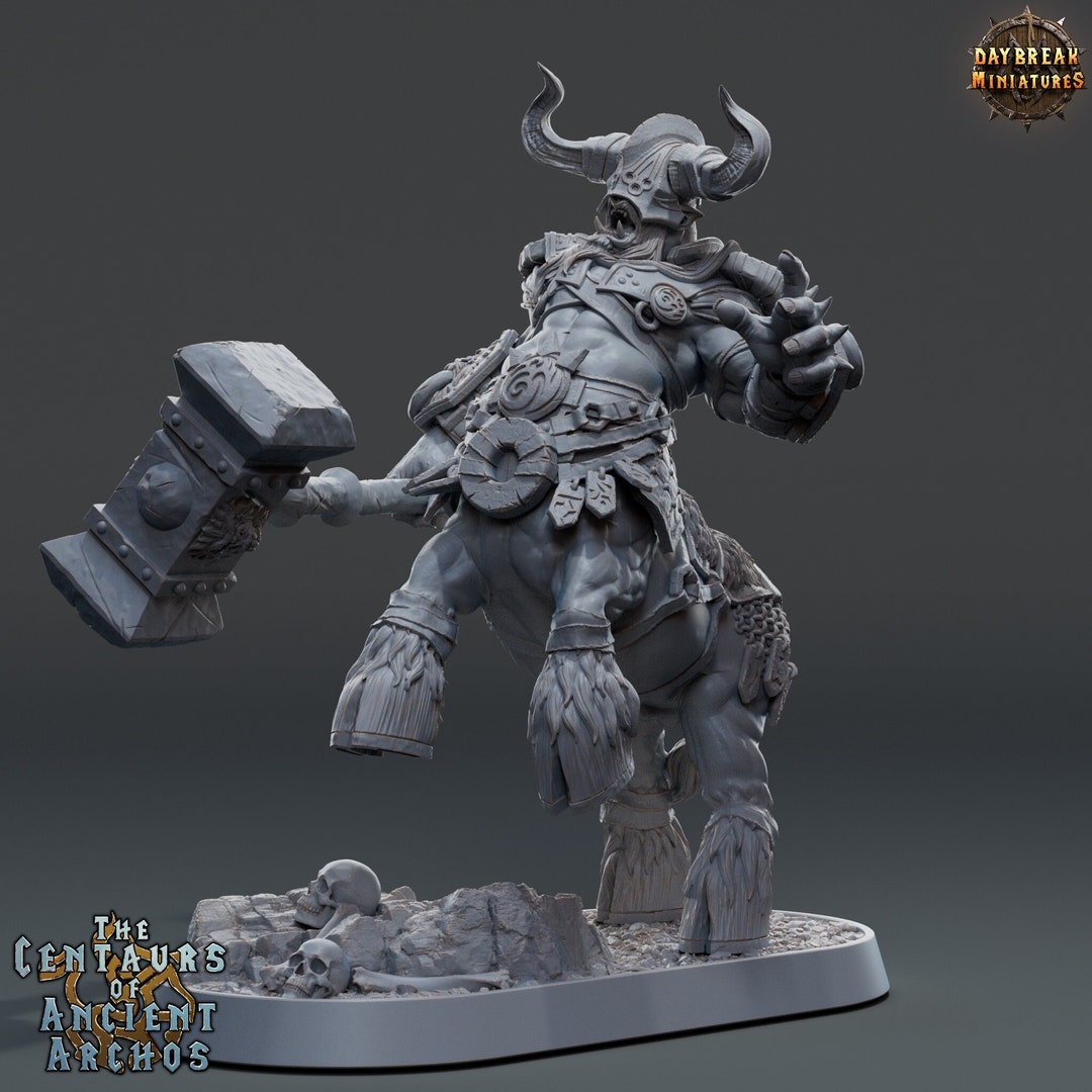 D&D Centaur Warhammer Barbarian RPG Model Black Hammer Gautred by ...