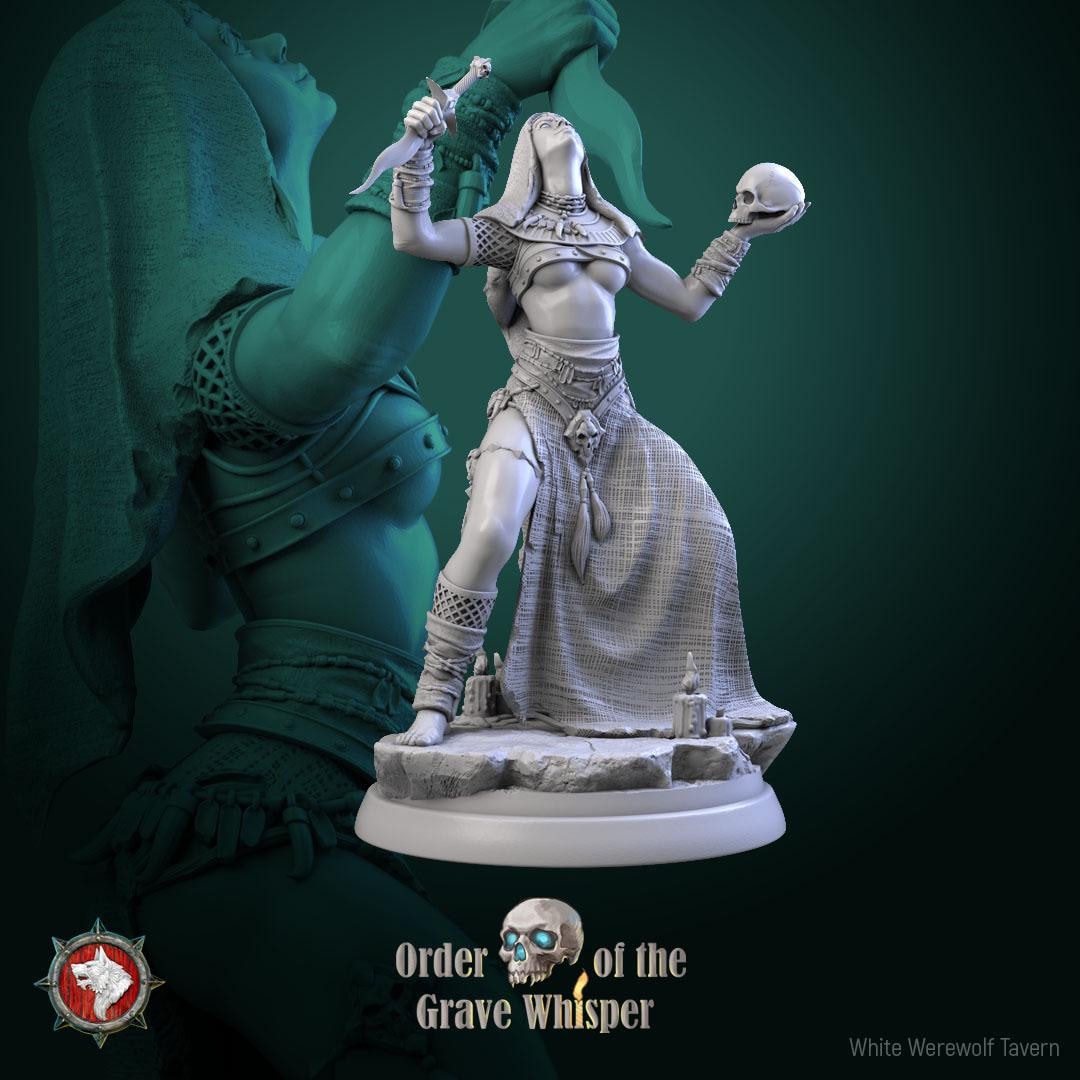 D&D Female Cult Necromancer | RPG Model | Cultist Girl V5 by White ...
