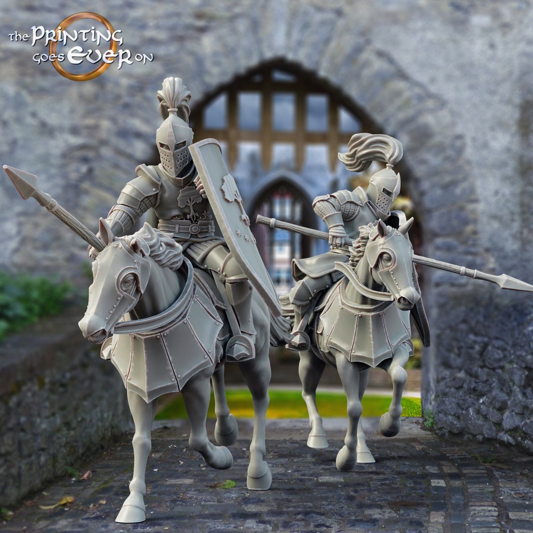 D&D Town Guard Cavalry RPG Model Mounted Knights by the Printing Goes ...