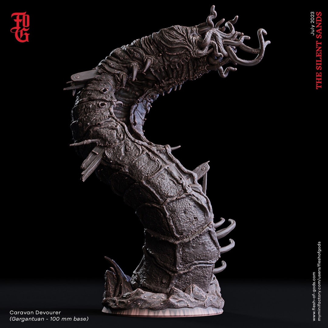 D&D Maw Worm RPG Model Caravan Devourer by Flesh of Gods - Etsy