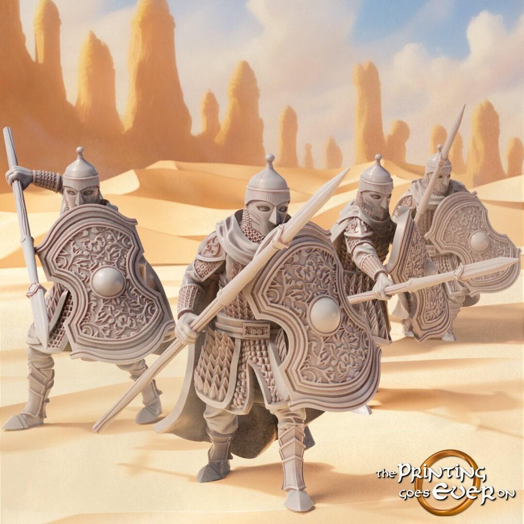 D&D Desert Spearmen Soldiers | RPG Model | Easterner Spearmen | by the Printing Goes Ever On - Etsy