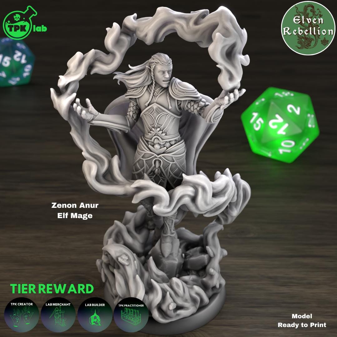 D&D Elf Mage | RPG Model | Zenon Anur, Elf Mage | by TPK LAB - Etsy