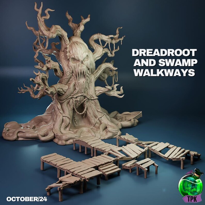 D&D Scenery Cursed Tree and Swamp Pathways | RPG Model | the Cursed ...