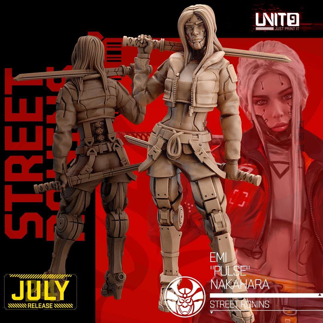 Cyberpunk Female Street Ronin With Dual Katana | RPG Model | Emi by ...