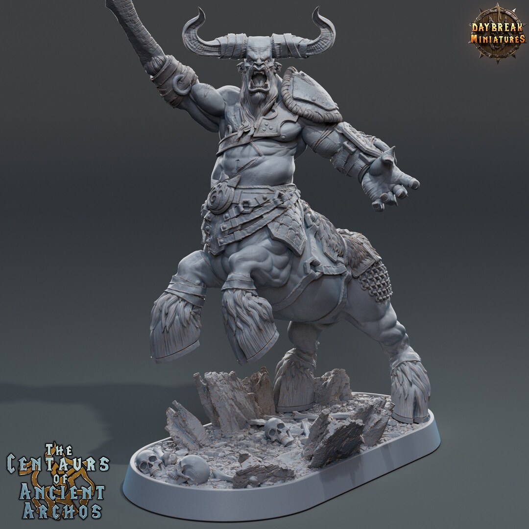 D&D Half Orc Barbarian Centaur RPG Model Histram Brawler by Daybreak ...