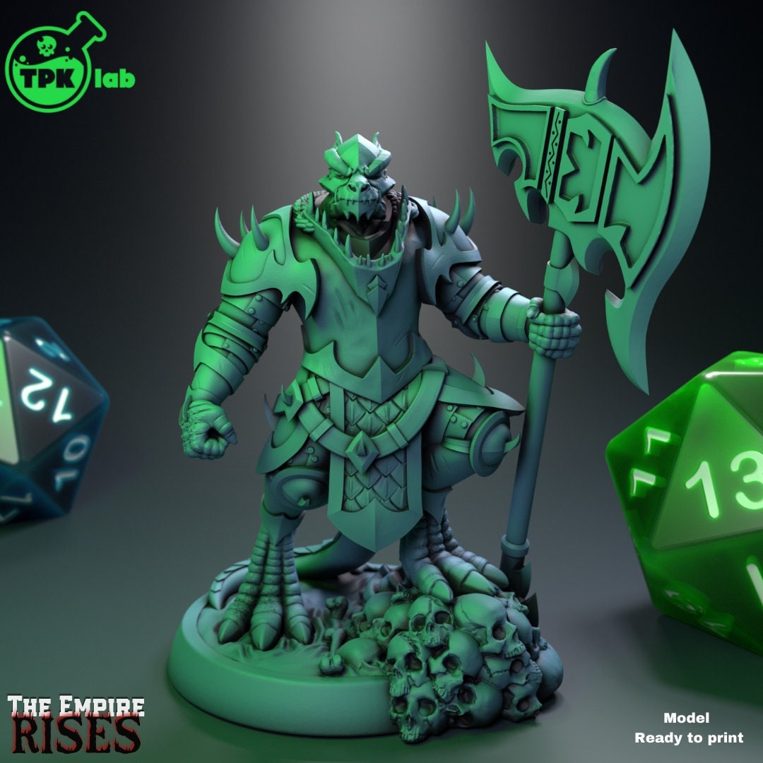 D&D Dragonborn Barbarian / Knight RPG Model Dragon Chief by TPK LAB - Etsy
