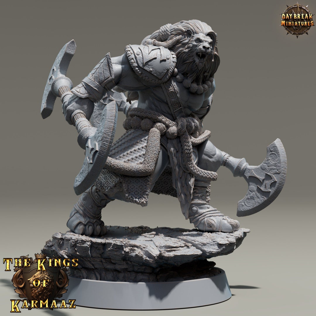 D&D Tabaxi Lion Barbarian RPG Model King Broadside by Daybreak ...