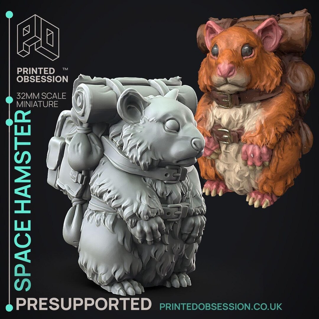 D&D Travel Hamster Pet | RPG Model | Space Hamster | by Printed ...