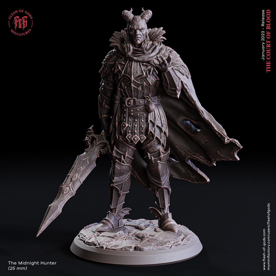 D&D Tiefling Blood Hunter / Paladin | RPG Model | Midnight Hunter | by ...