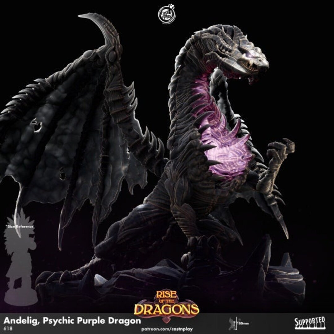 D&D Psychic Purple Dragon RPG Model Andelig, Psychic Purple Dragon by ...