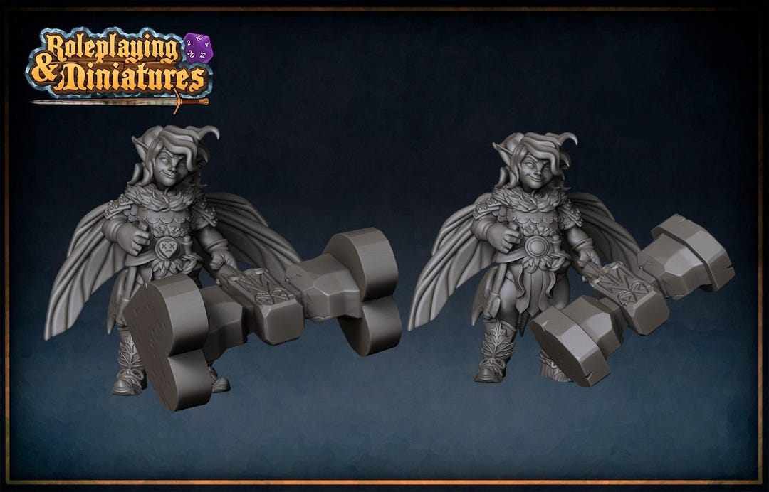 D&D Pixie Barbarian With Great Hammer | RPG Model | Pixie Barbarian ...