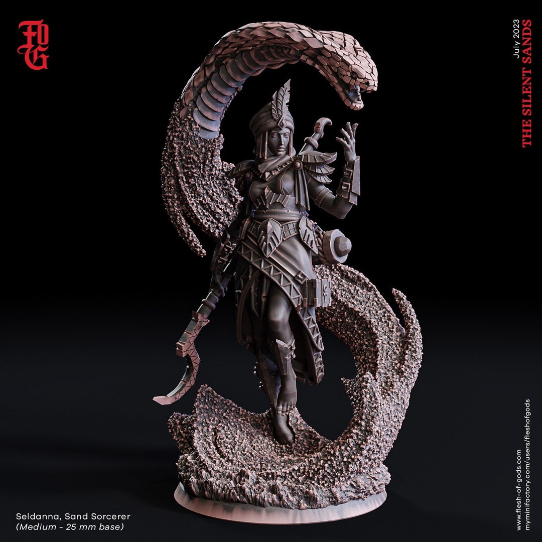 D&D Female Yuan-ti Priestess RPG Model Seldanna, Sand Sorcerer by Flesh ...