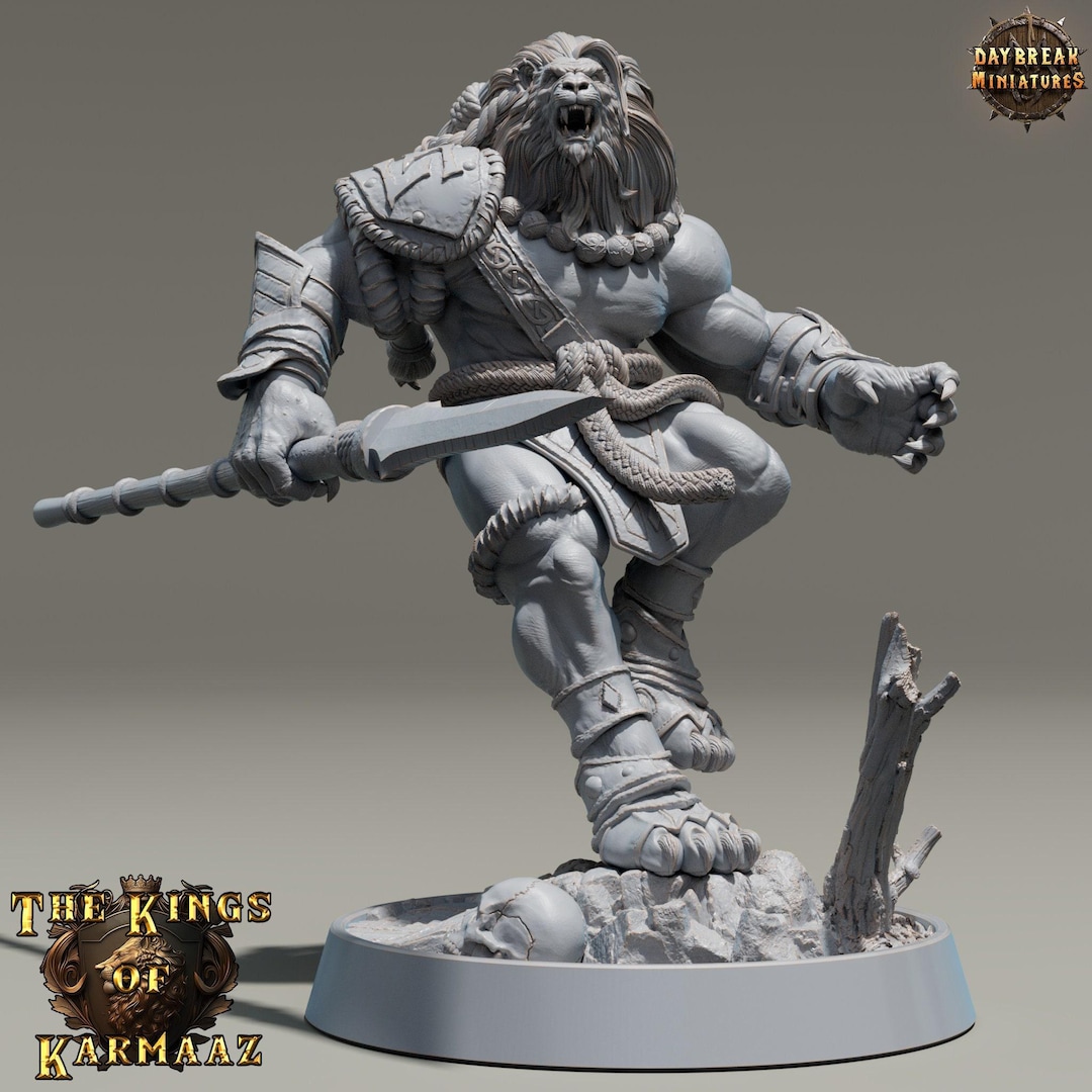 D&D Tabaxi Lion Spearman | RPG Model | King Gutterung | by Daybreak ...