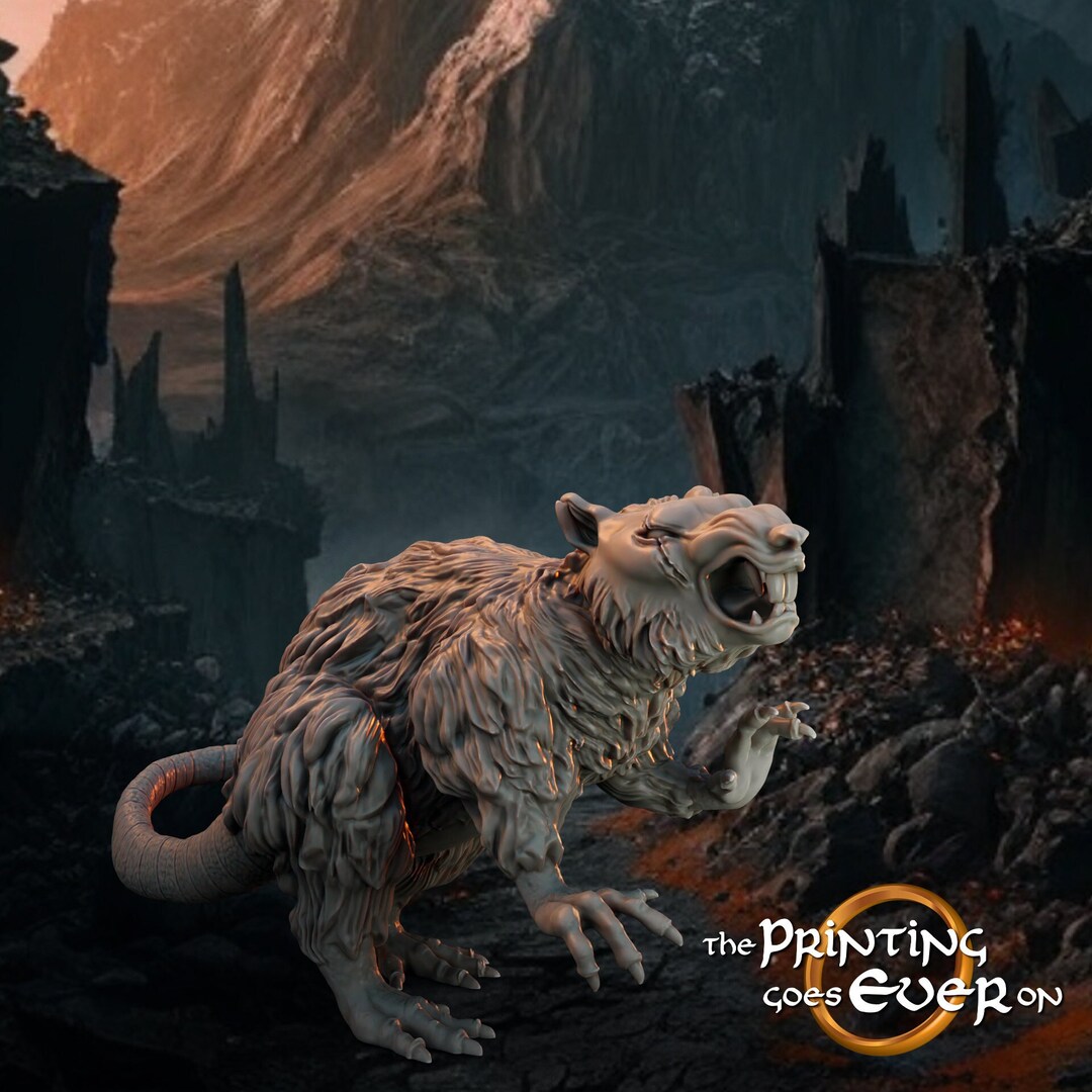 D&D Giant Rats RPG Model Giant Rats by the Printing Goes Ever On - Etsy