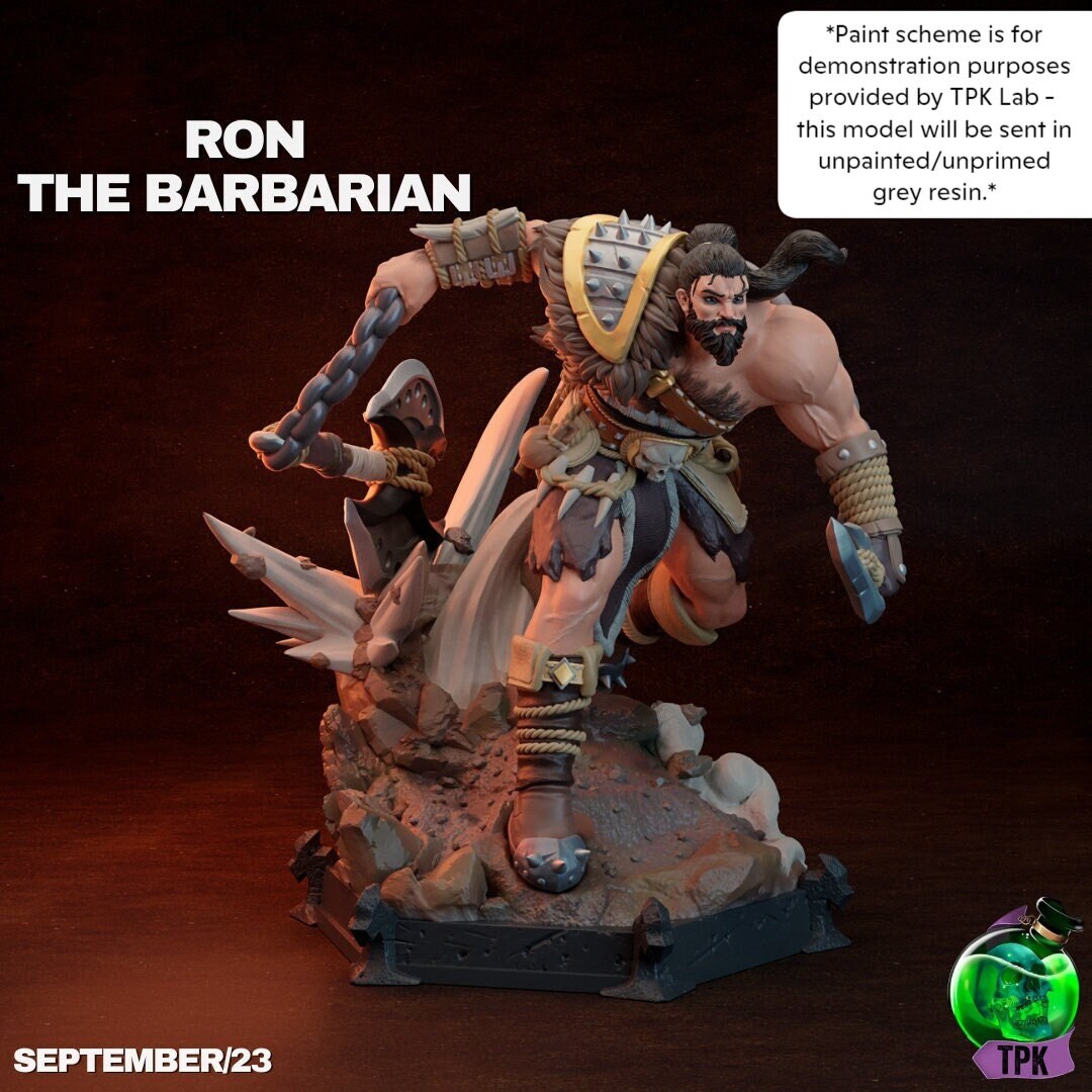D&D Handsome Barbarian RPG Model Ron the Barbarian by TPK LAB - Etsy
